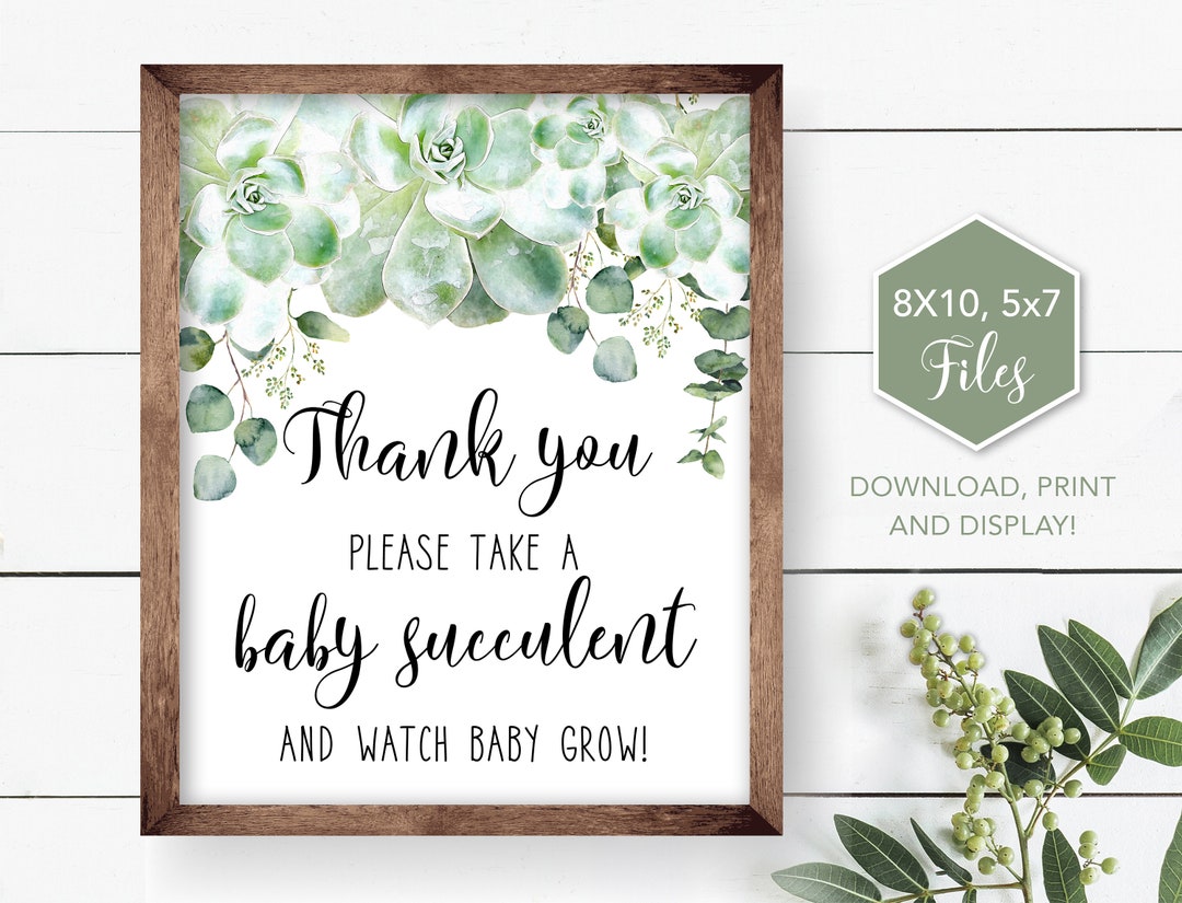 Watch Baby Grow Sign Succulent Baby Shower Succulent Favor - Etsy Canada