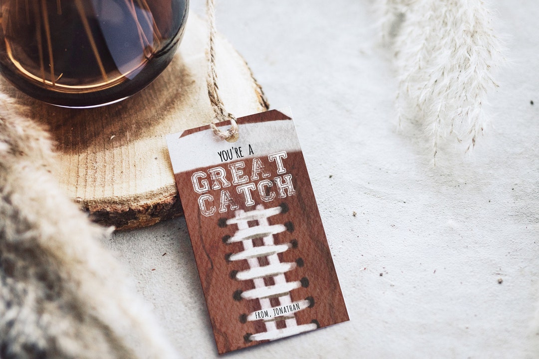 Football Valentine Card Template, You're a Great Catch, Sports ...