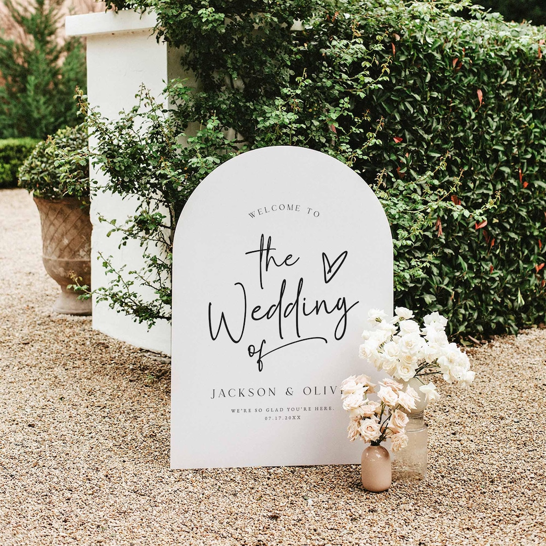 PRINTED & SHIPPED Wedding Welcome Sign, Calligraphy Wedding Welcome ...