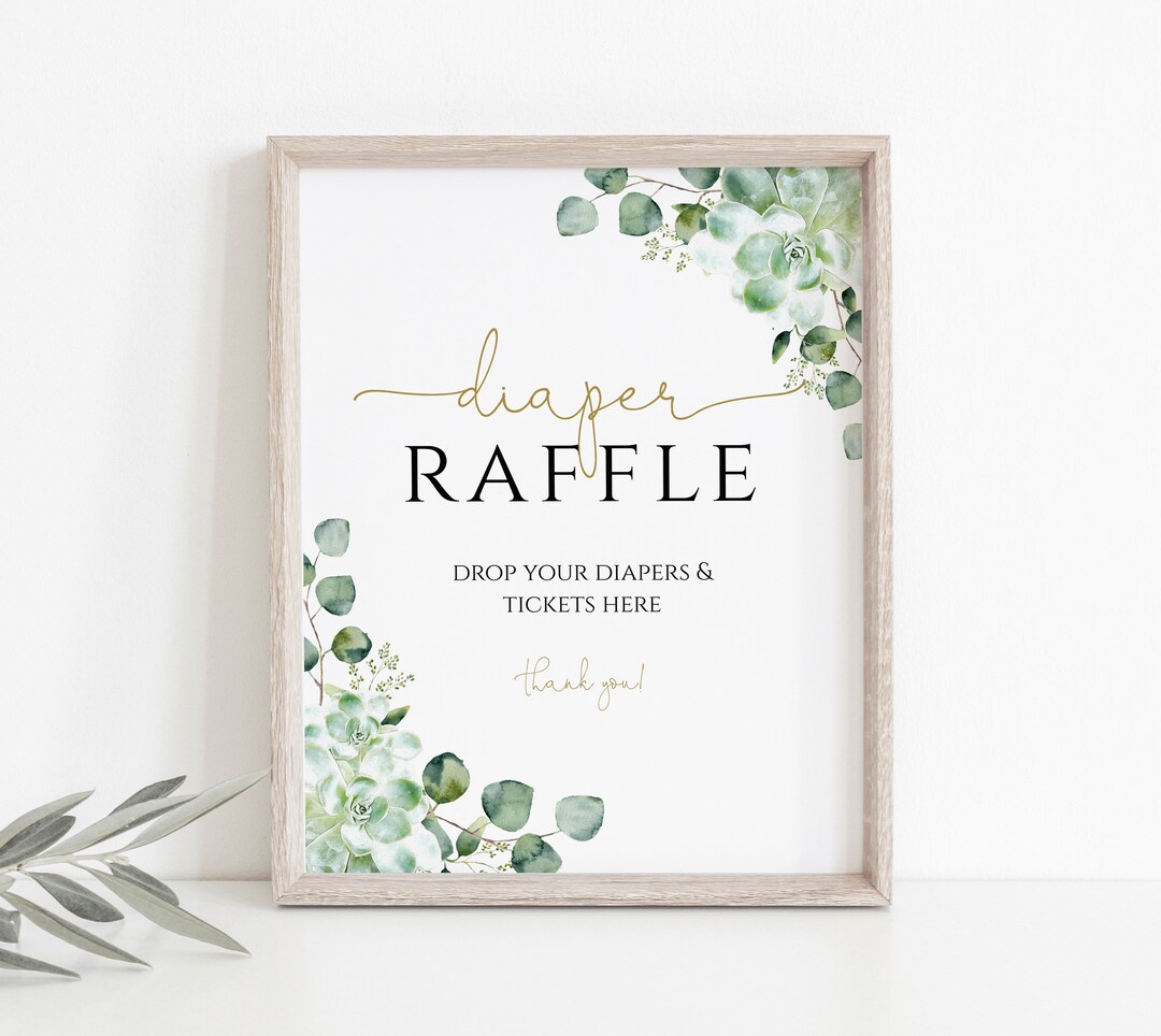Diaper Raffle Sign Printable 8x10 Editable Baby Shower Game - Etsy