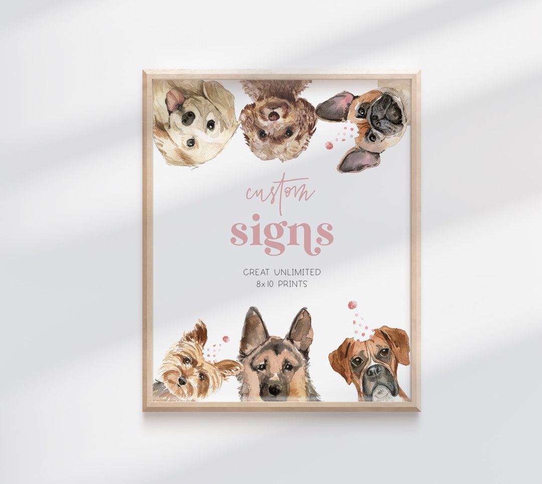 8x10 Party Custom Sign Puppy Birthday,dog Birthday Signage Decor ...
