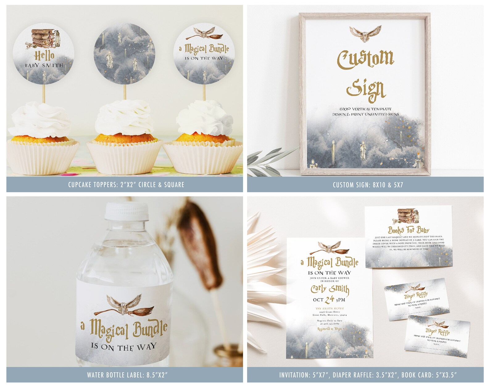 Wizard Baby Shower Printable Bundle, A Magical Bundle Baby Shower ...