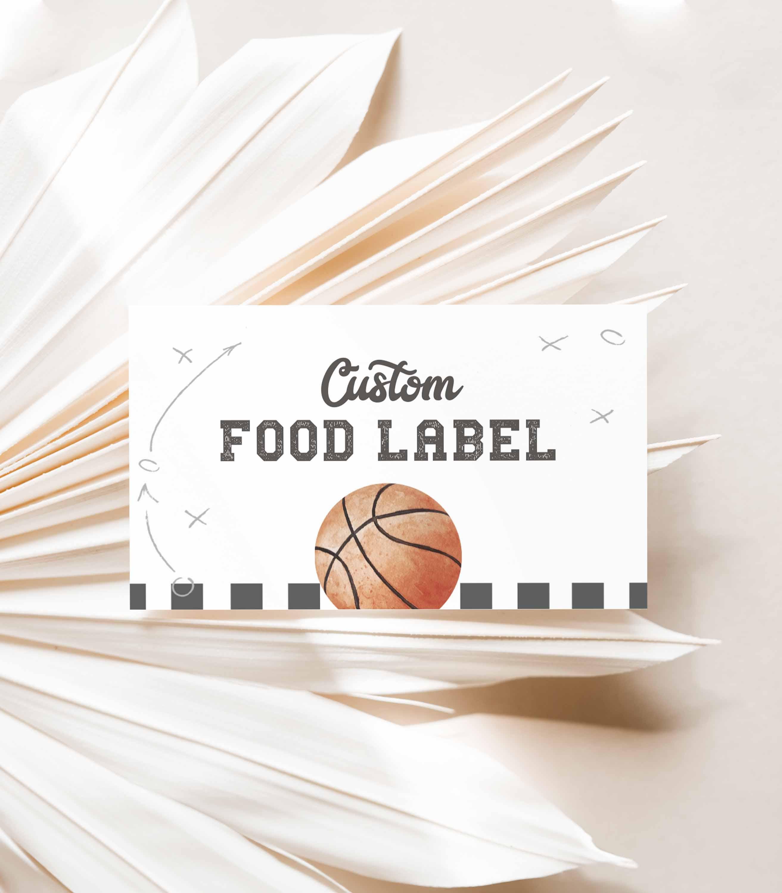 Editable Basketball Food Label Printable, Sports Rookie Year Theme ...