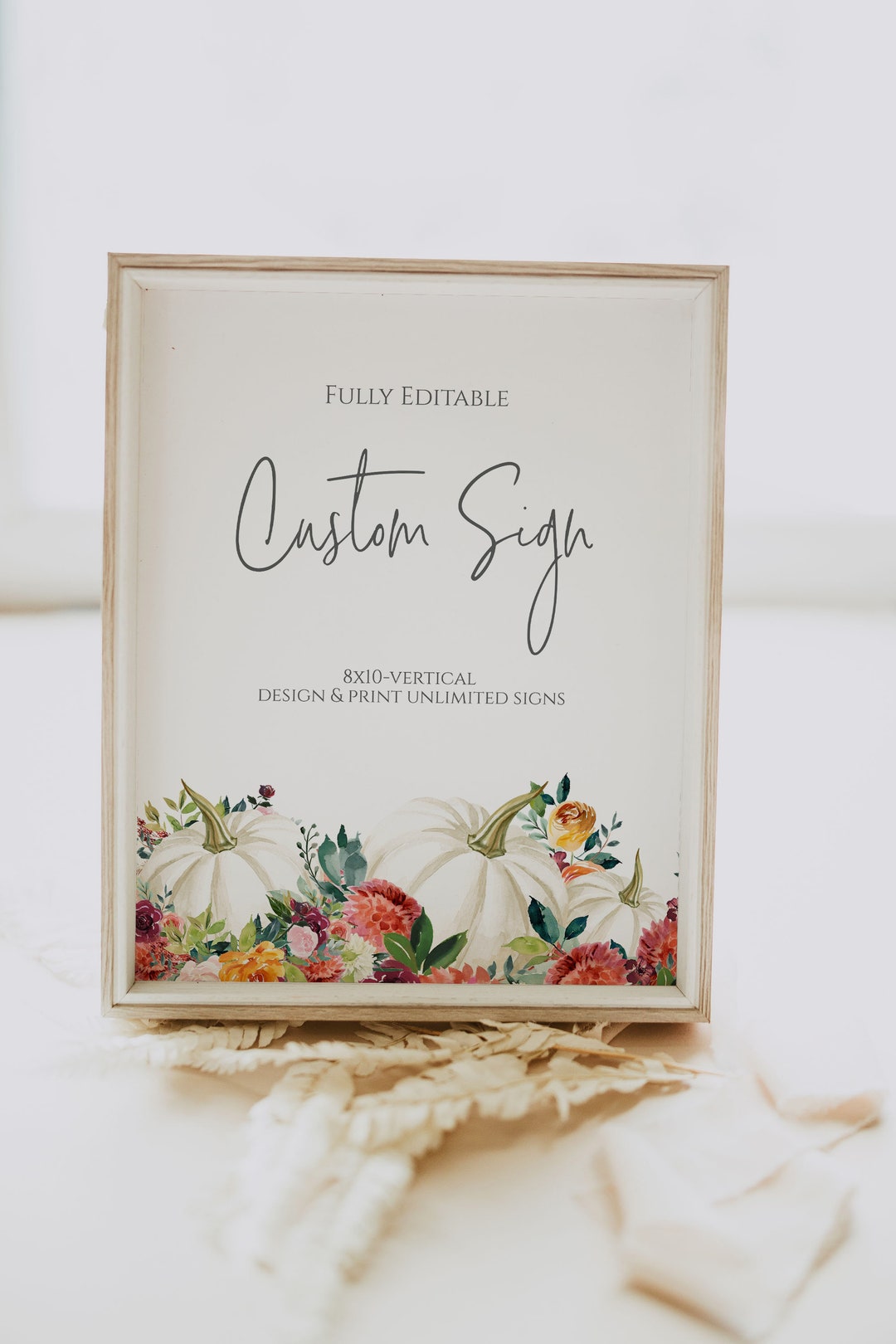 8x10 Fall Custom Sign Printable Template, Design Your Own Sign ...