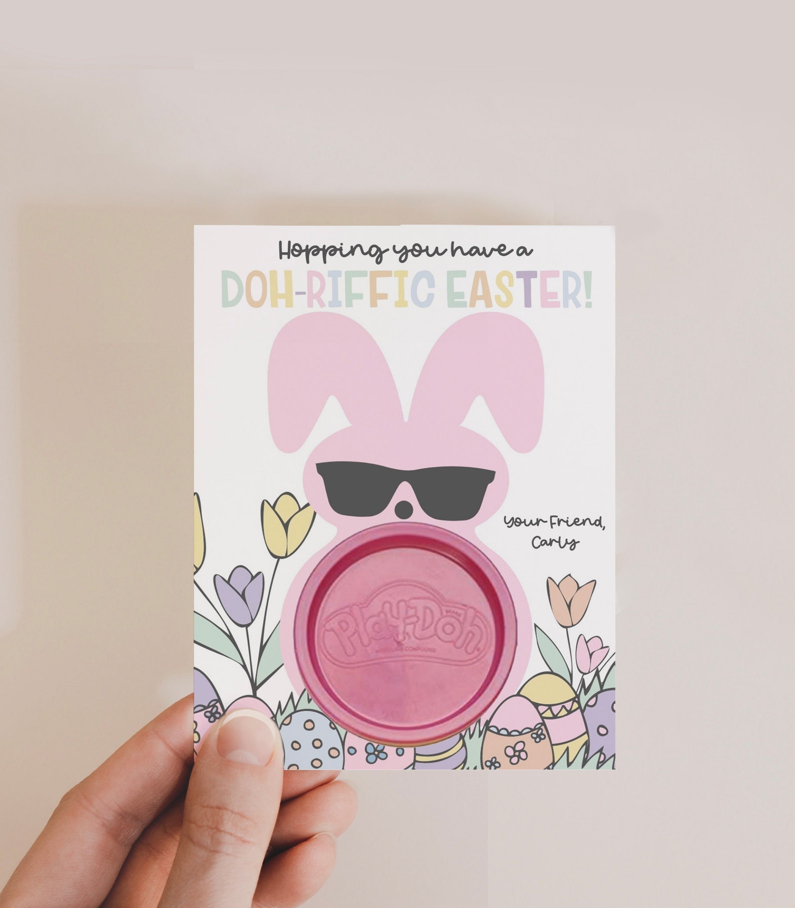Editable Play Dough Easter Gift Tag Printable Template, Pastel Spring ...
