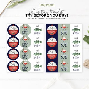 Fishing Cupcake Toppers, Boy Baby Shower Cake Topper Printable, O-fish ...