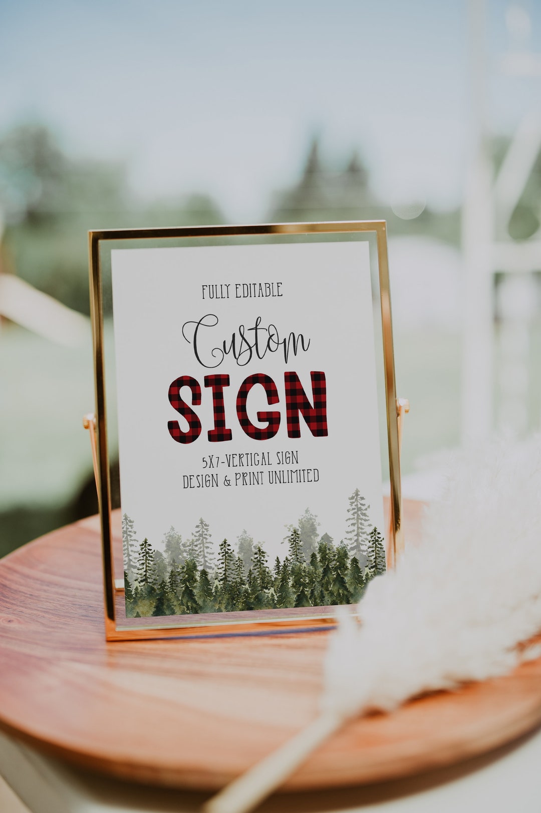 5x7 Custom Sign Template Printable Lumberjack Editable Custom - Etsy