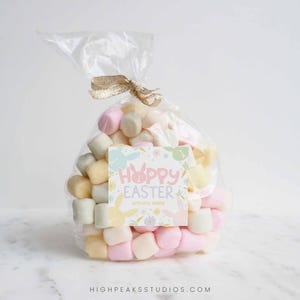 Editable Happy Easter Tag Template, Easter Bunny Cookie, Pastel HOPPY ...
