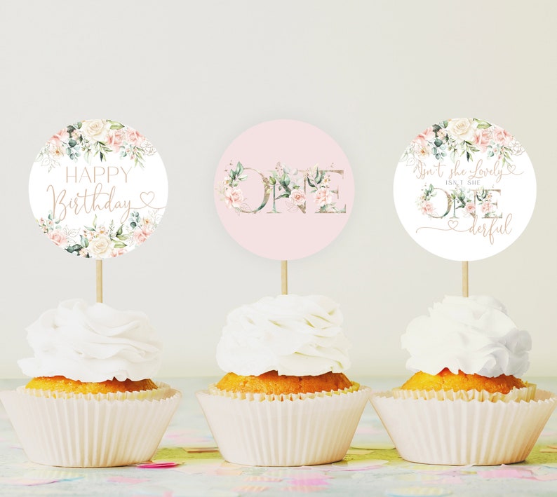 First Birthday Cupcake Toppers Little Miss Onederful Cake - Etsy