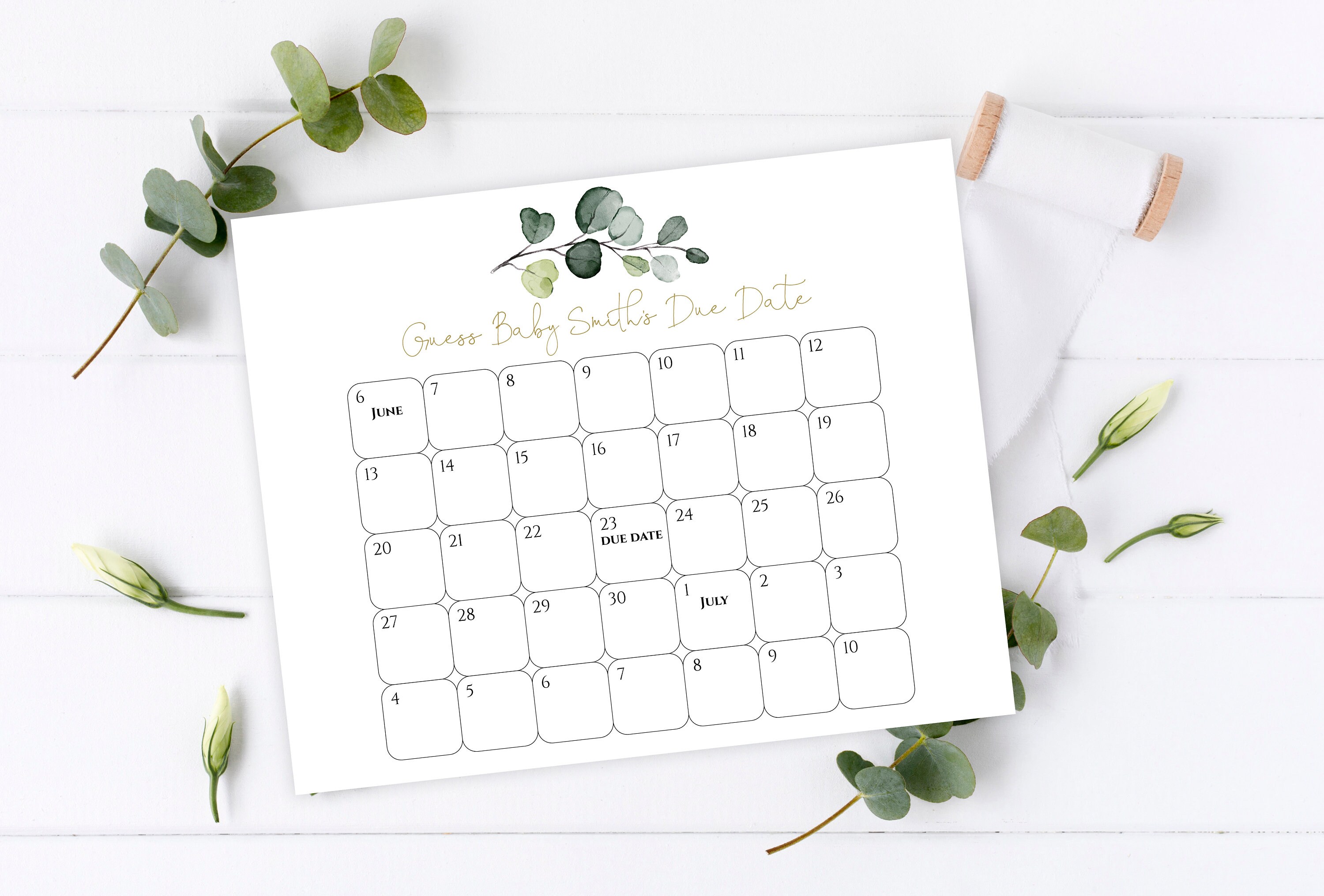 Baby Due Date Calendar Sign Editable Baby Birthday Prediction - Etsy