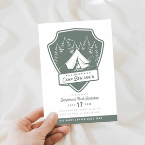 Editable Happy Camper Favor Tag Template, Camp Thank You Sticker ...