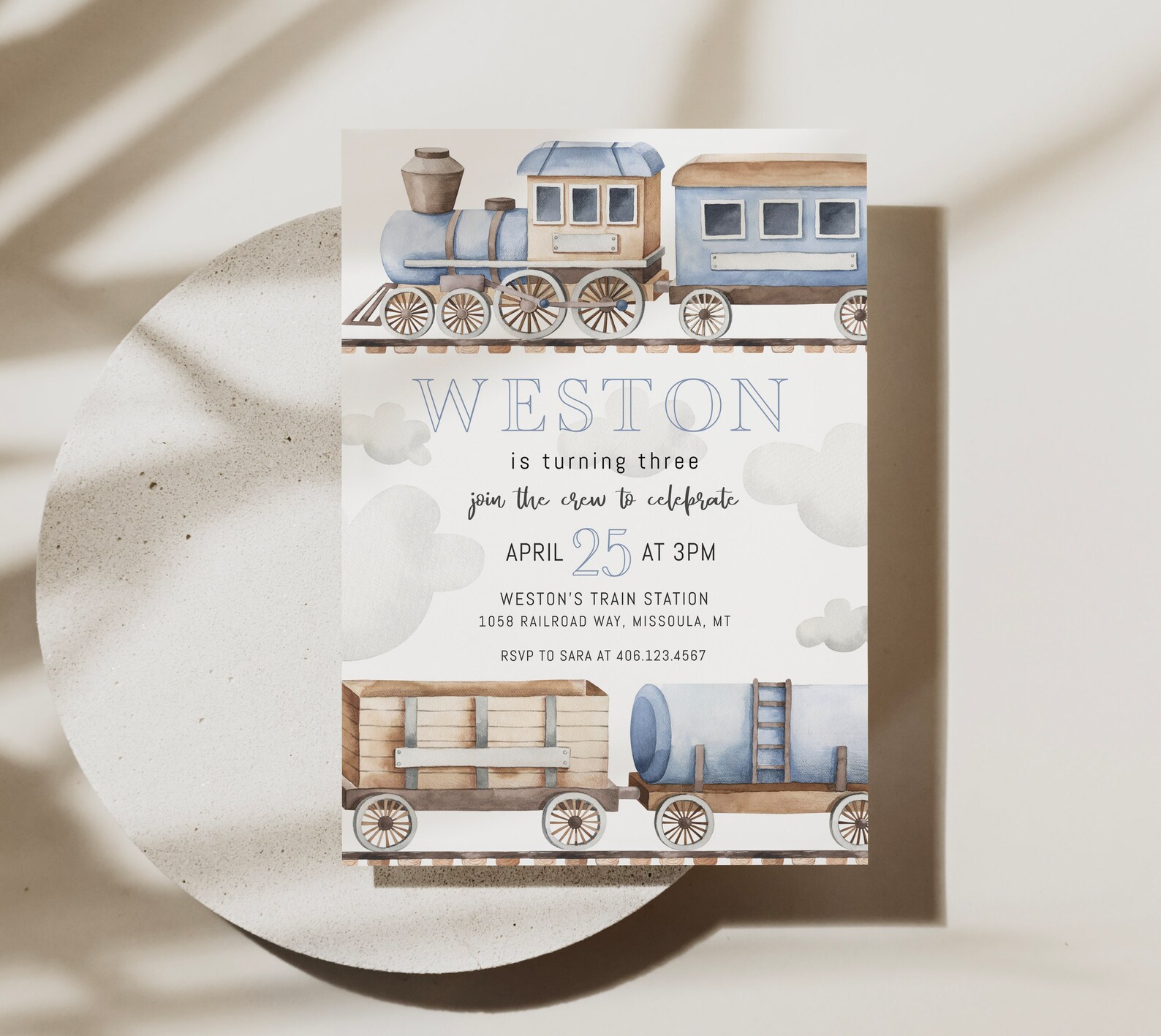 Editable Train Birthday Invitation Transportation Birthday - Etsy