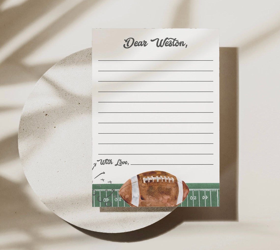 Editable Time Capsule Printable, Football First Birthday Wishes Cards ...