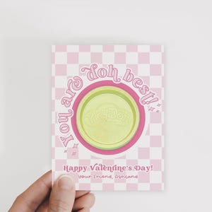Hot Pink Checkered Play Doh Valentine Card Printables, Retro Classroom ...
