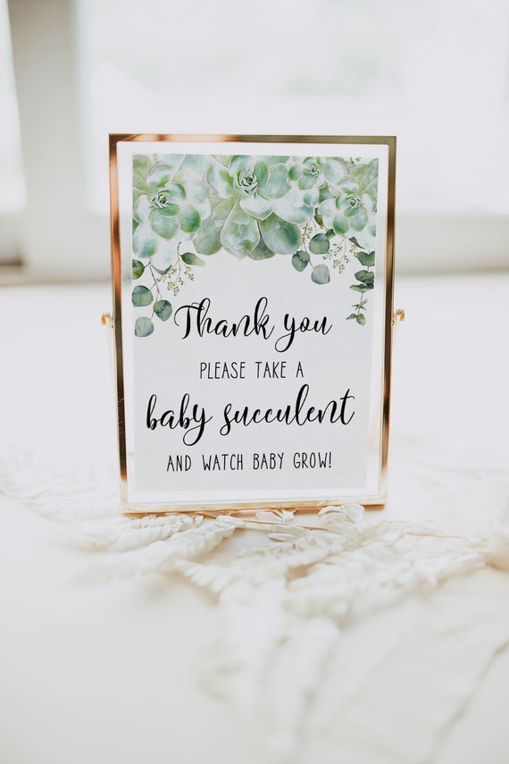 Watch Baby Grow Sign Succulent Baby Shower Succulent Favor | Etsy Canada