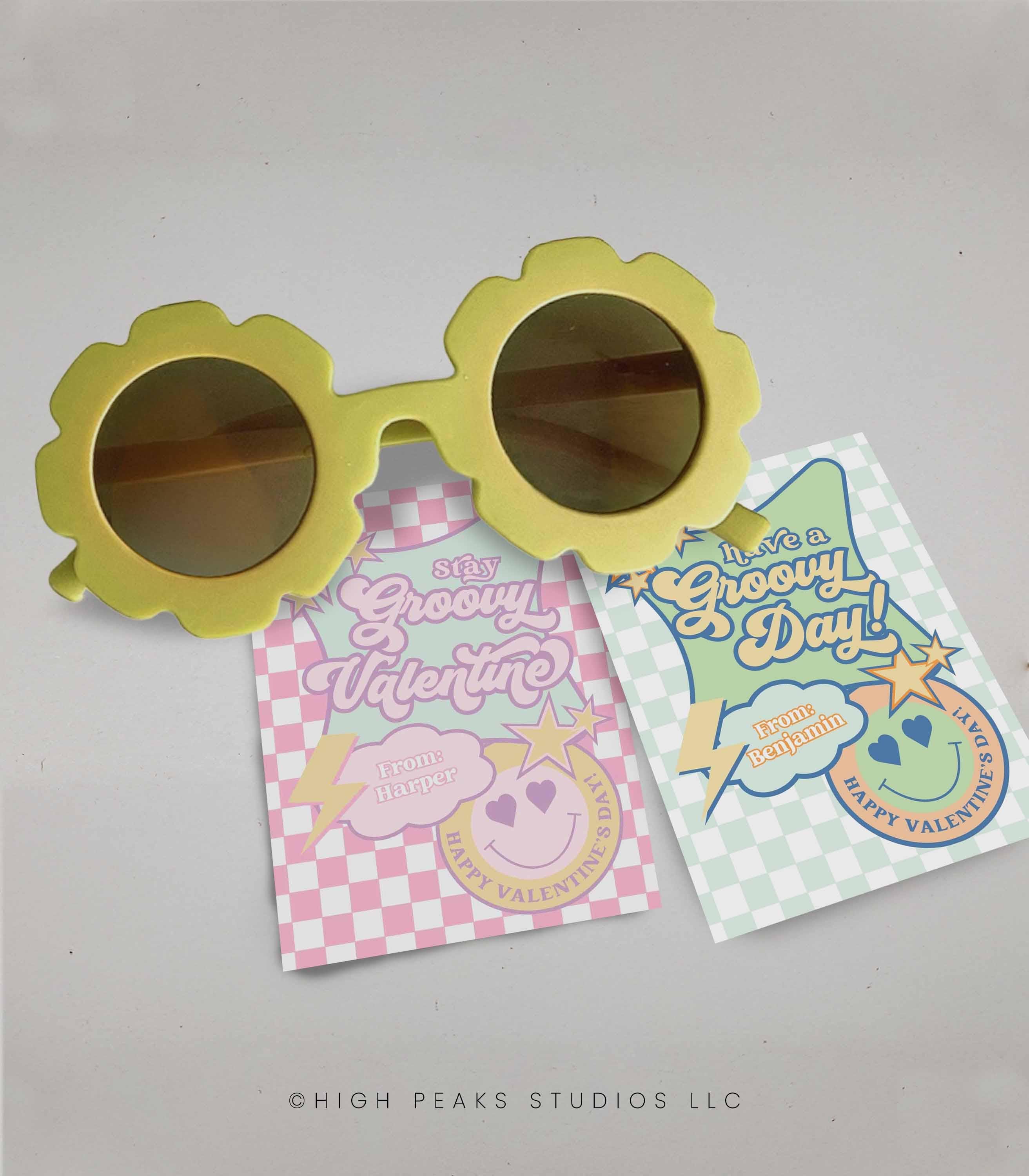 Retro Groovy Valentine Printable, Checkered Stay Groovy Valentine ...