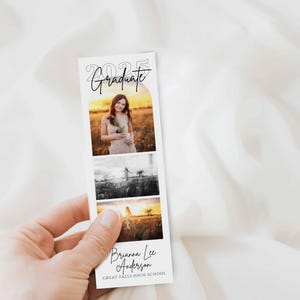 Photo Strip Graduation Party Invitation Card Template, DIY Modern Arch ...