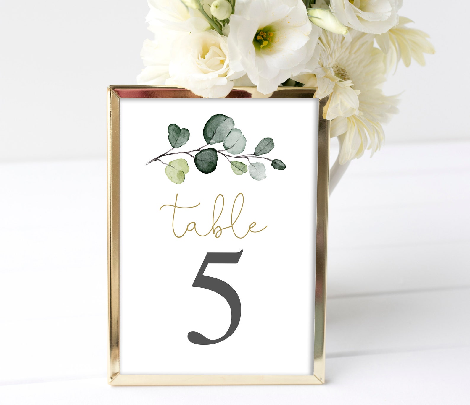 Table Number Sign Printable Wedding Table Numbers Eucalyptus - Etsy