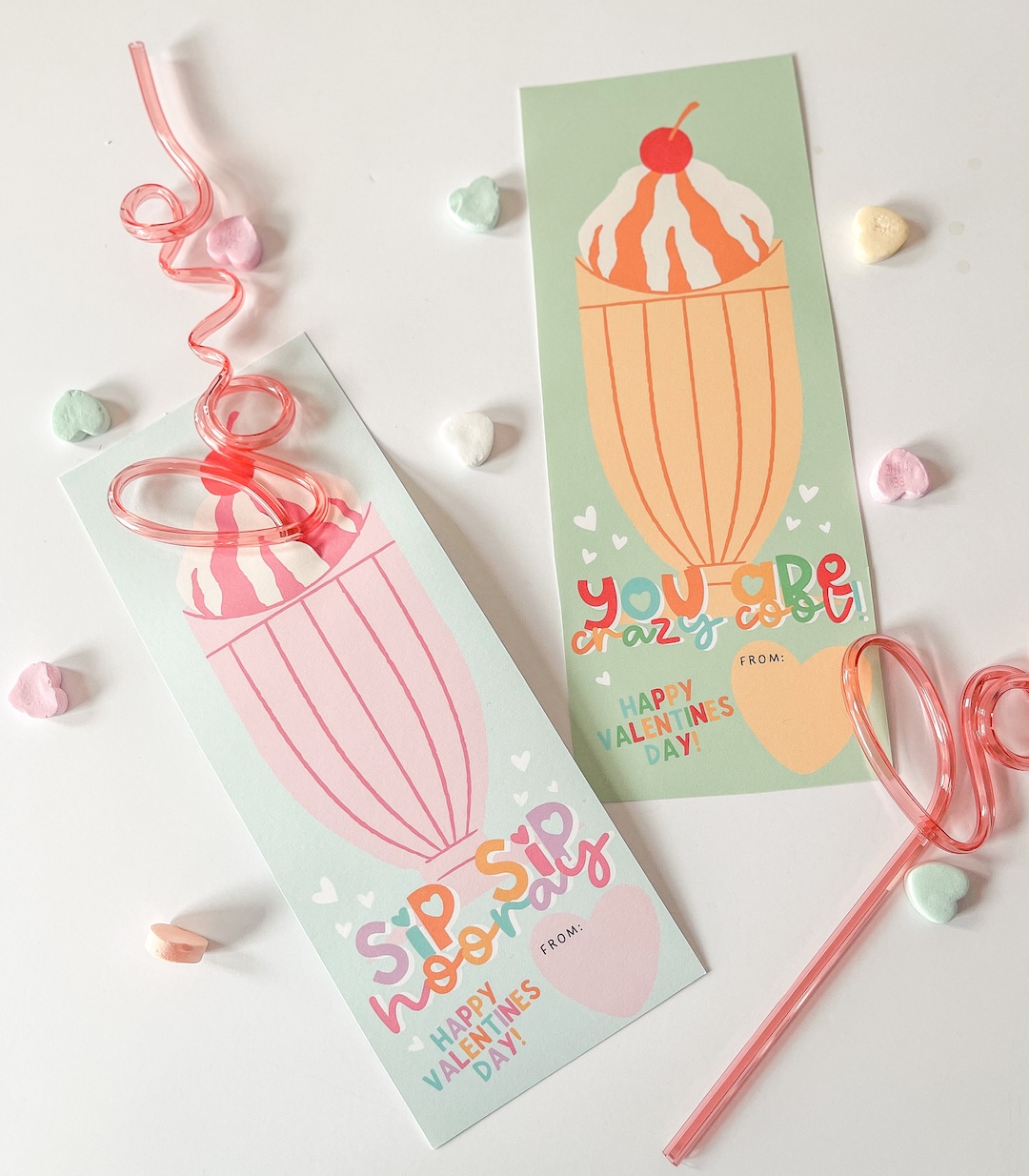 Crazy Straw Valentine Printable, Sip Sip Hooray, You Are Crazy Cool ...