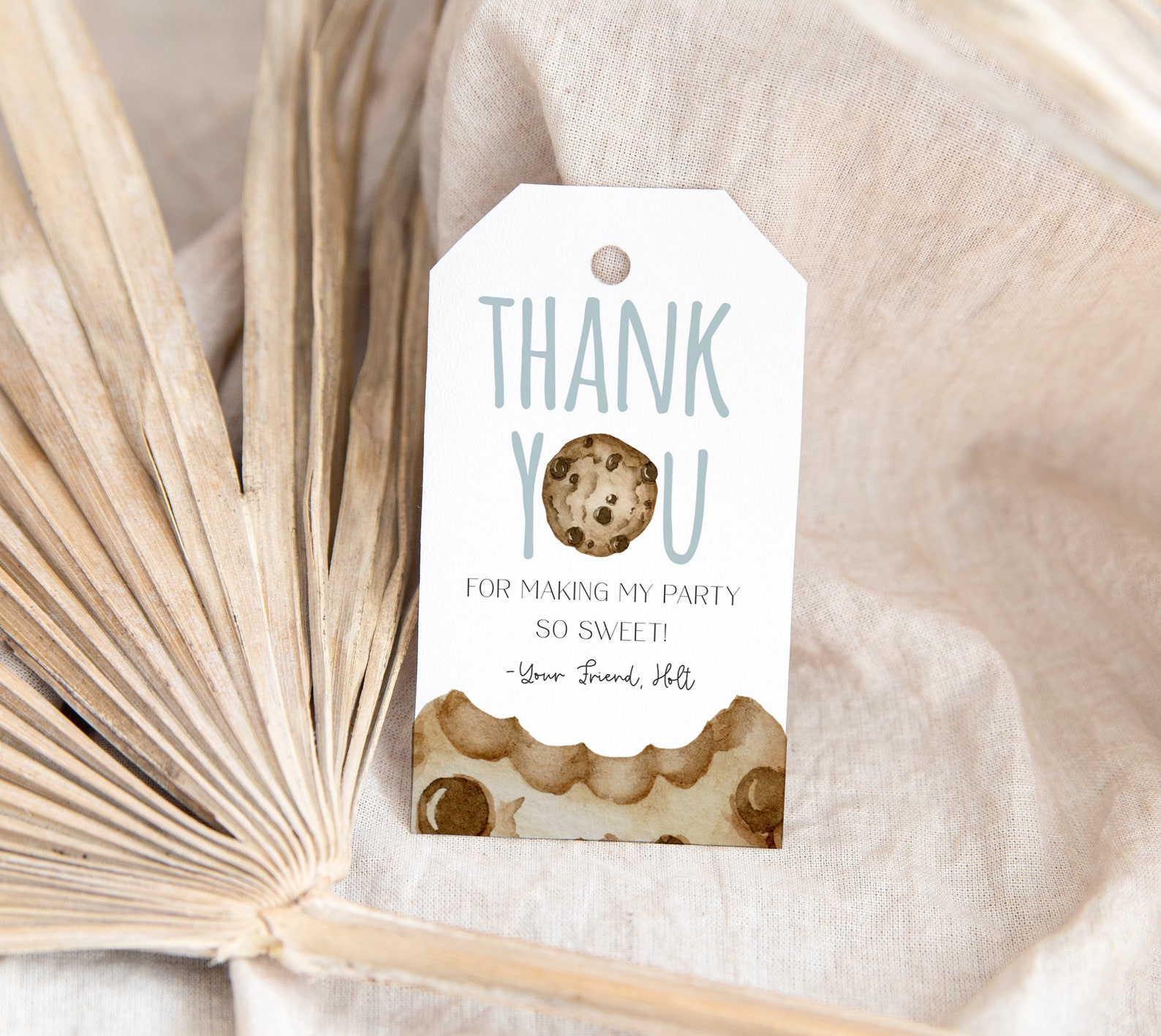 Cookie Favor Tag and Sticker Template, Thank You Favor Tag Printable ...