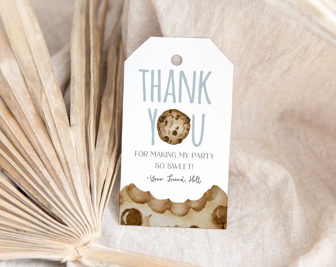 Cookie Favor Tag and Sticker Template Thank You Favor Tag - Etsy