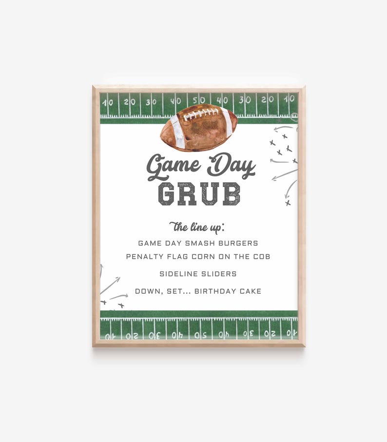 Editable Football Party Menu, Game Day Grub, Food Lineup, It's Game ...