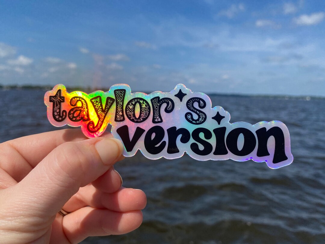 Taylor's Version Taylor Swift Vinyl Holographic Sticker, Hand Doodled ...