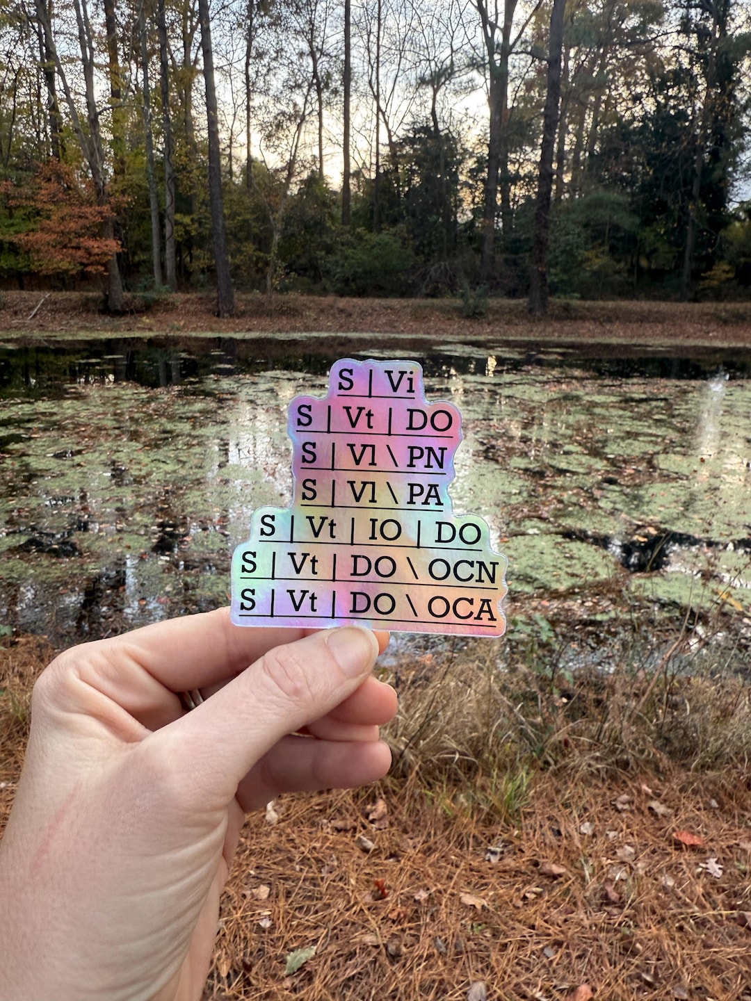 Holographic 7 Sentence Patterns Sticker | Essentials Grammar ...