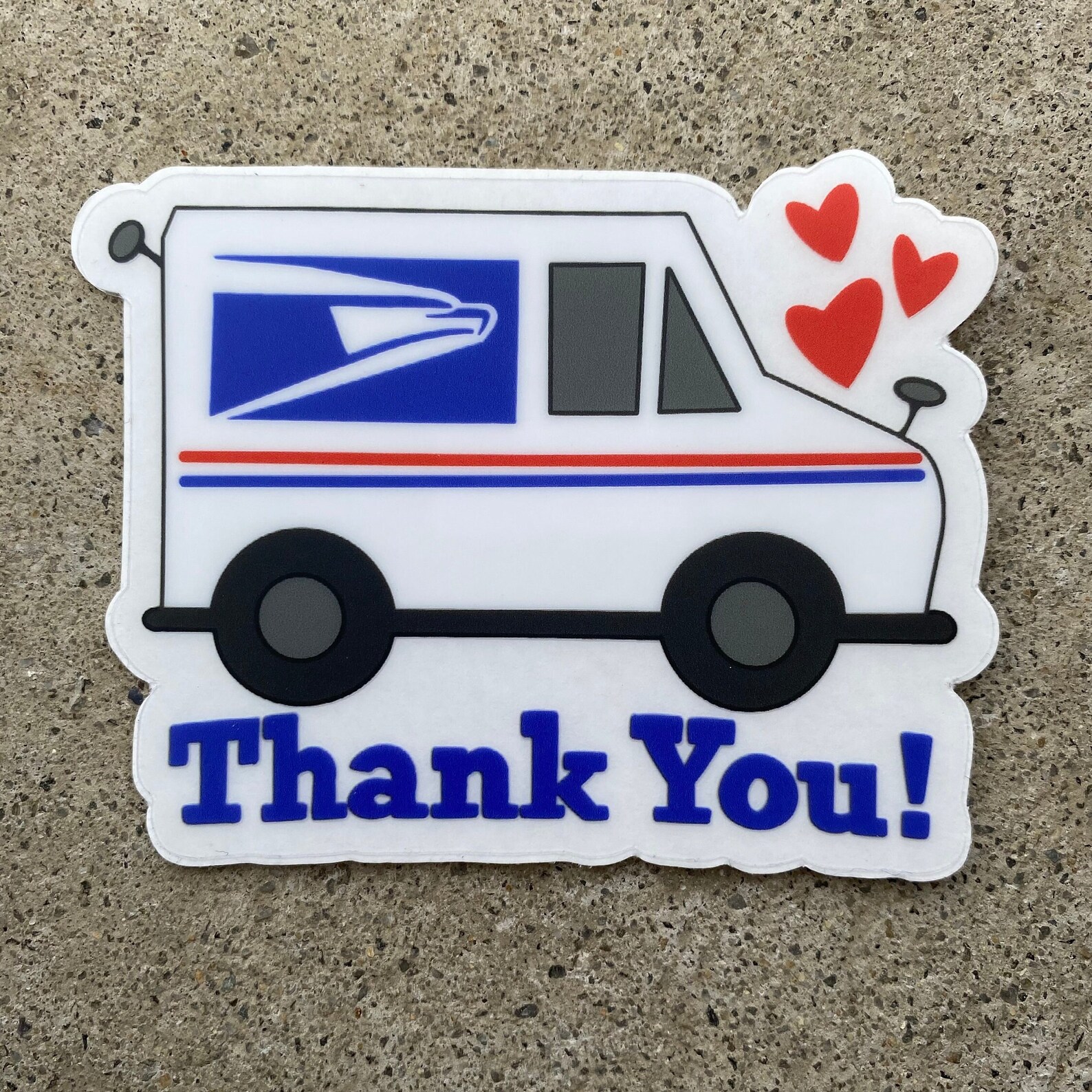 Mail Truck, USPS, LLV, Long Life Vehicle Thank You (red Hearts) Vinyl ...