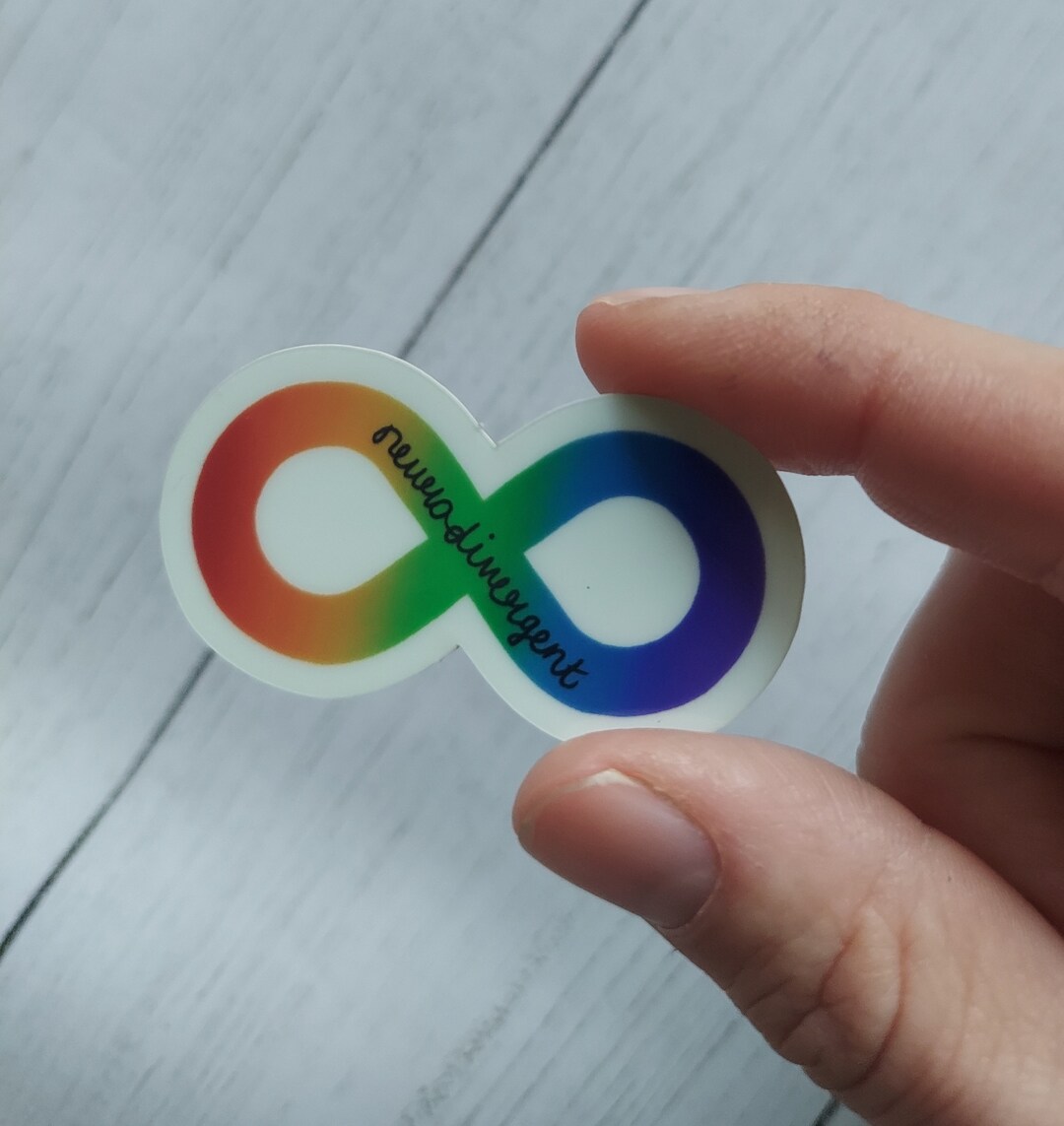 Neurodivergent Infinity Glow in the Dark Rainbow Spectrum Sticker ...