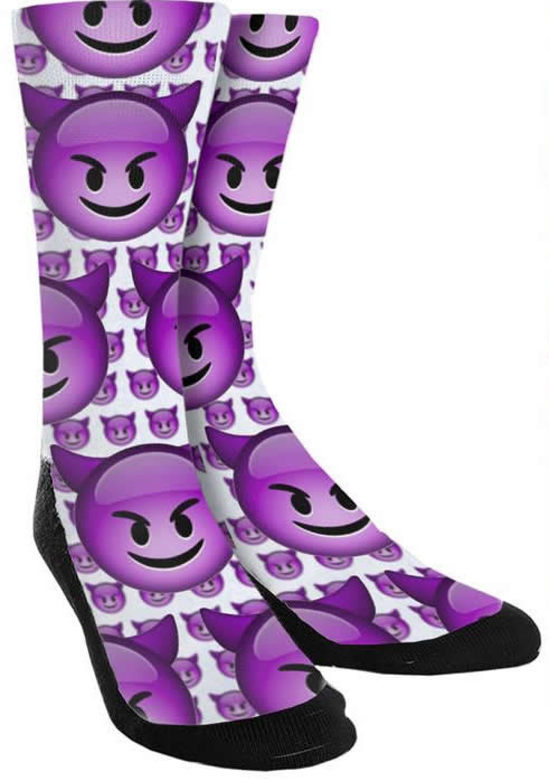 Evil Emoji Face Socks Emoji Socks Cool Socks - Etsy