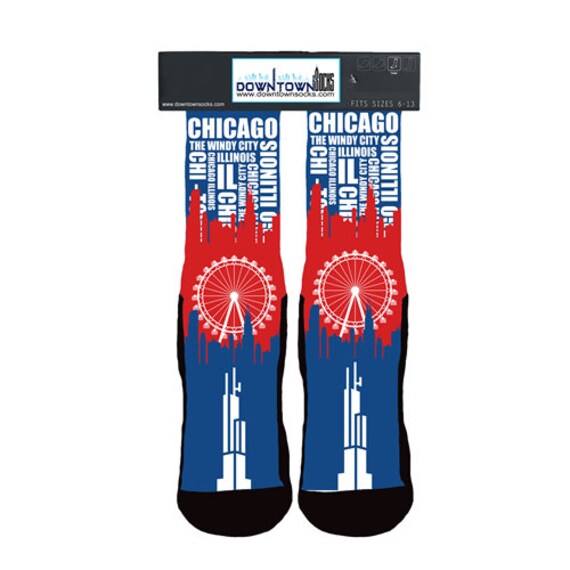 Chicago Socks Skyline Socks Downtown Socks Pro Baseball Socks - Etsy