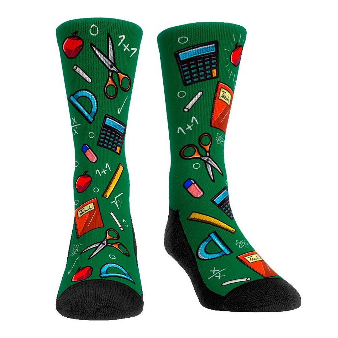 Teacher Socks Chalk Board Socks School Socks Learning Socks - Etsy