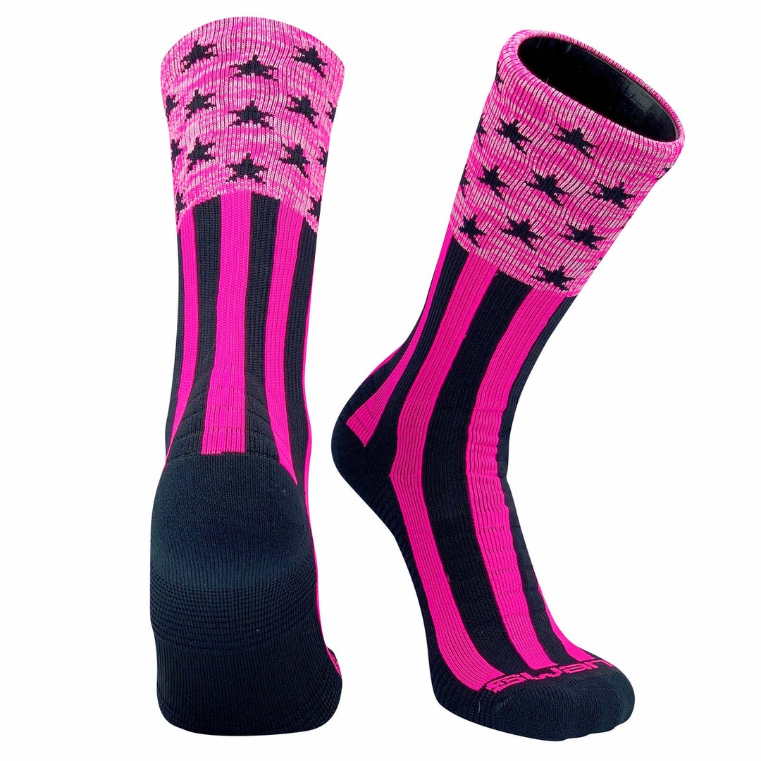 Hot Pink American Flag Socks Women's Flag Socks - Etsy