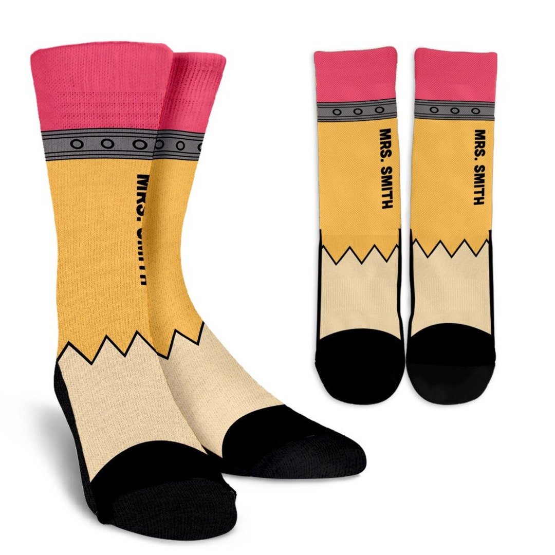 Pencil Socks Funny Socks School Pencil Socks - Etsy