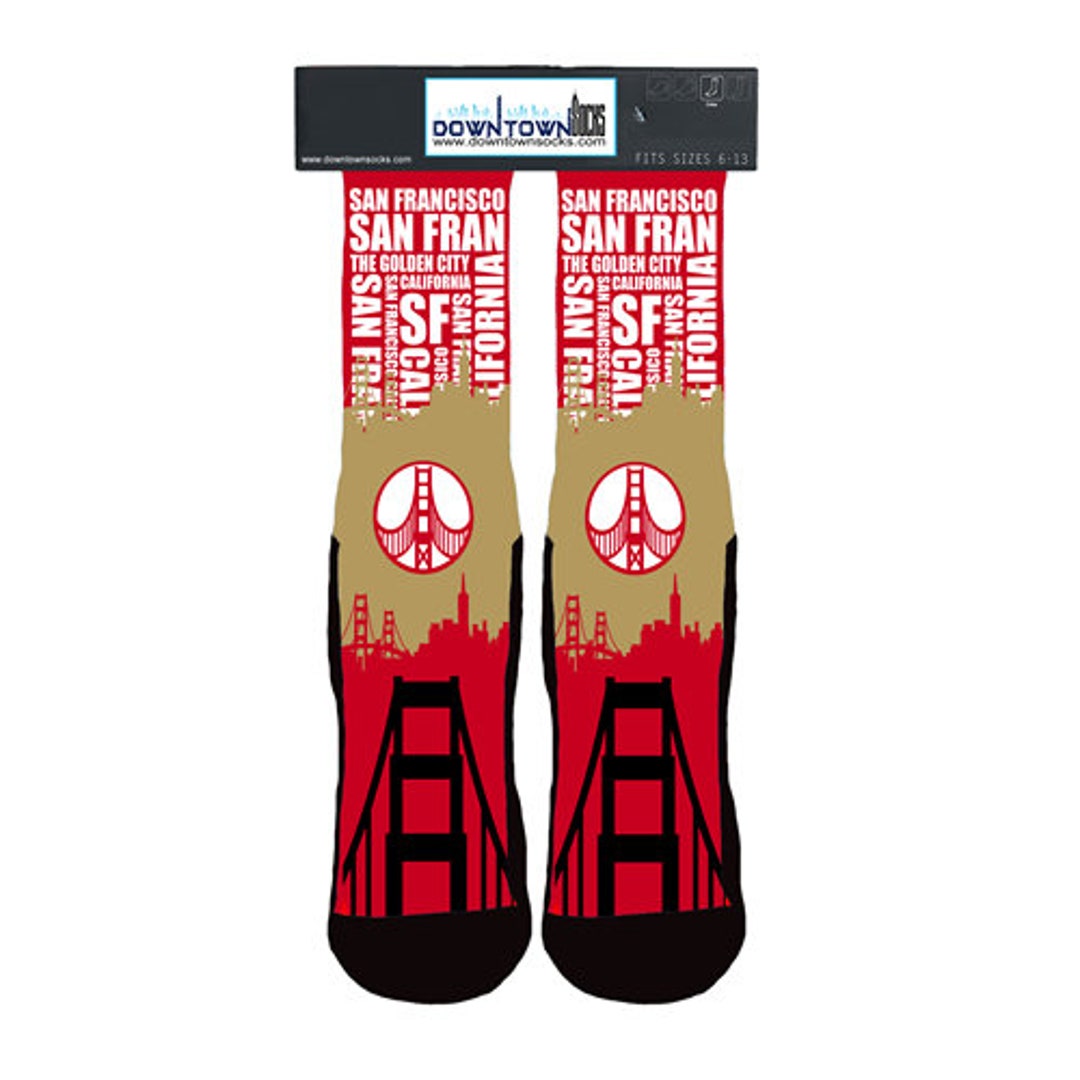 San Francisco Socks Downtown Socks Pro Football Socks Skyline Socks - Etsy