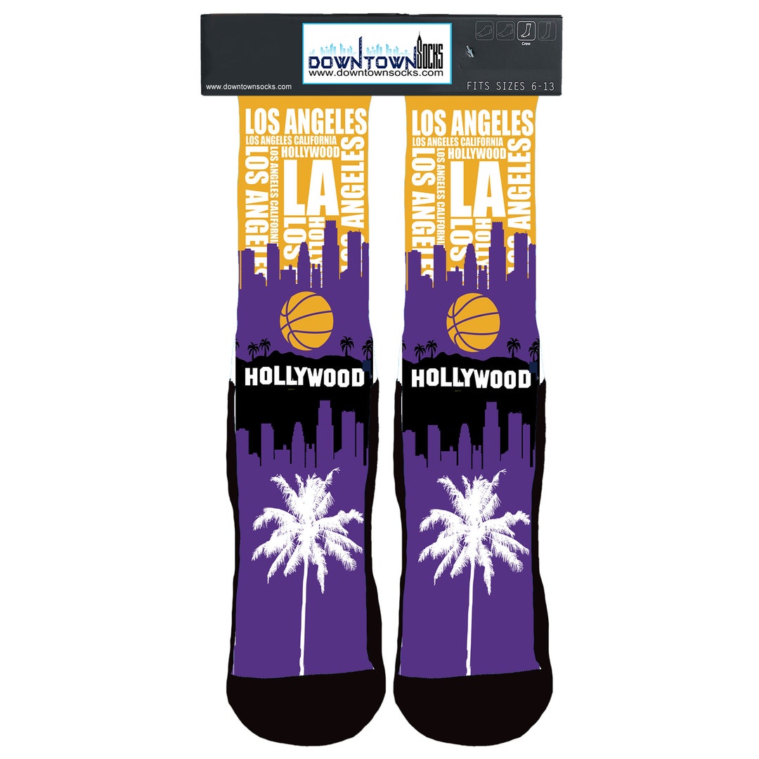 Los Angeles Socks Skyline Socks Pro Basketball Socks Downtown Socks - Etsy