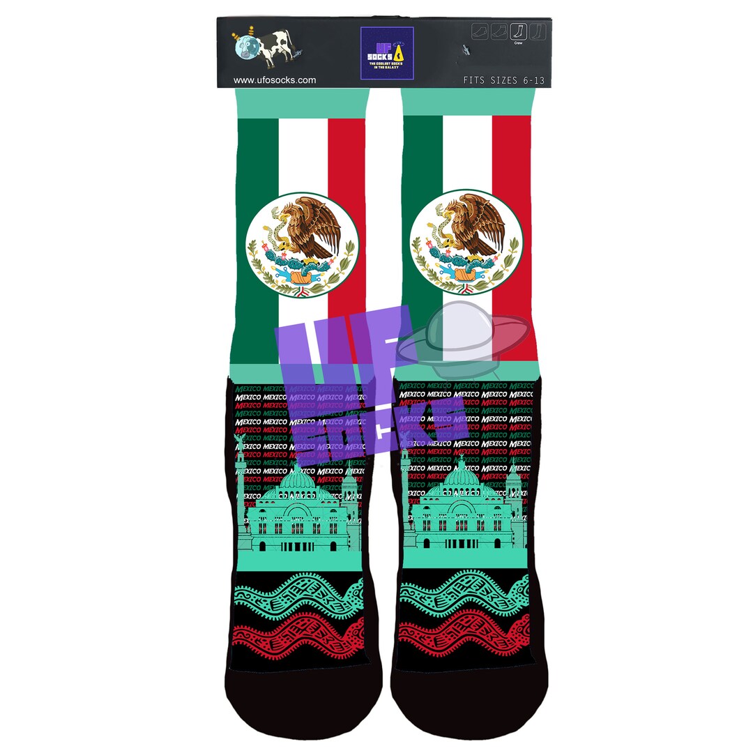Mexico Flag Socks Mexican Pride Socks Cool Novelty Socks - Etsy
