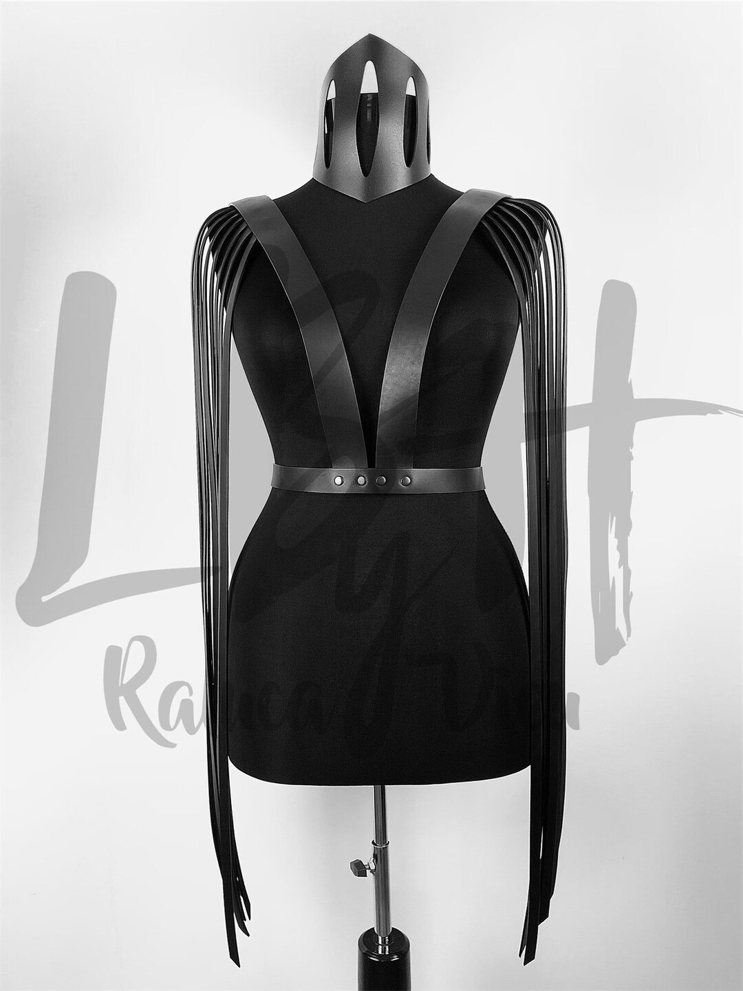 Black Leather Top With Shoulder Strings - Etsy