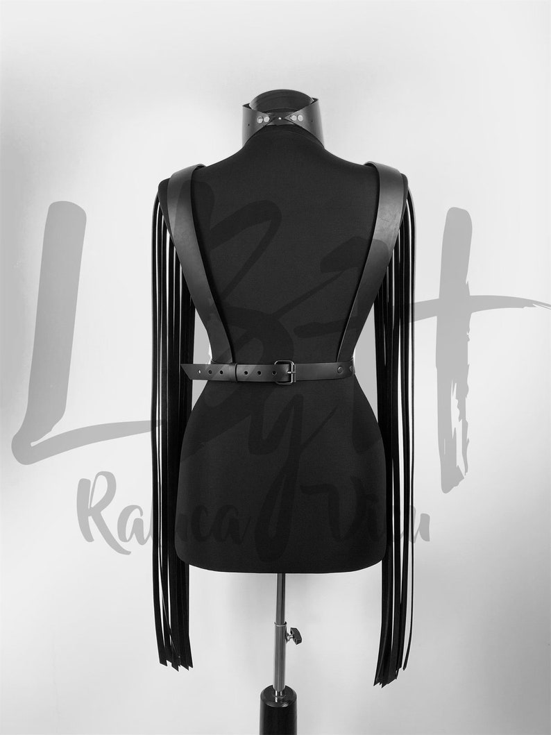 Black Leather Top With Shoulder Strings - Etsy