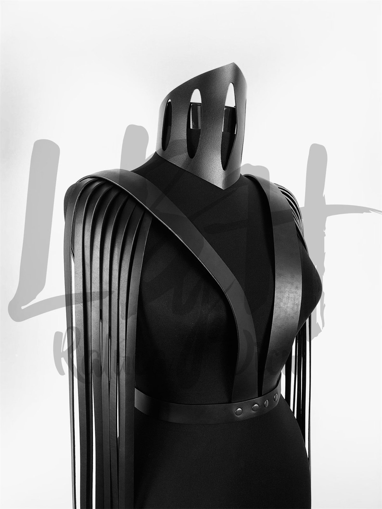 Black Leather Top With Shoulder Strings - Etsy