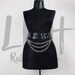 Edgy Black Leather Double Belt With Chains - Etsy