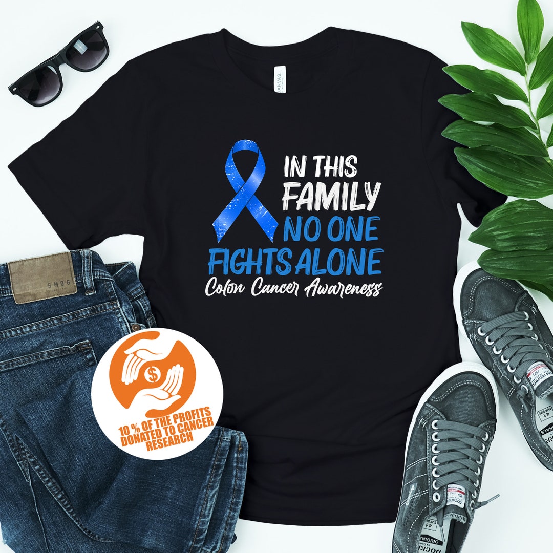 Colon Cancer Support T-shirt Blue Ribbon March Awareness Month - Etsy ...