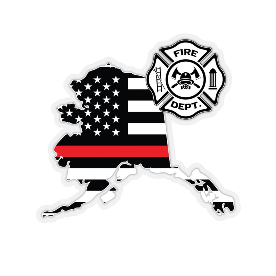 10 Alaska Fire Department Stickers, Decals, Thin Red Line Stickers ...