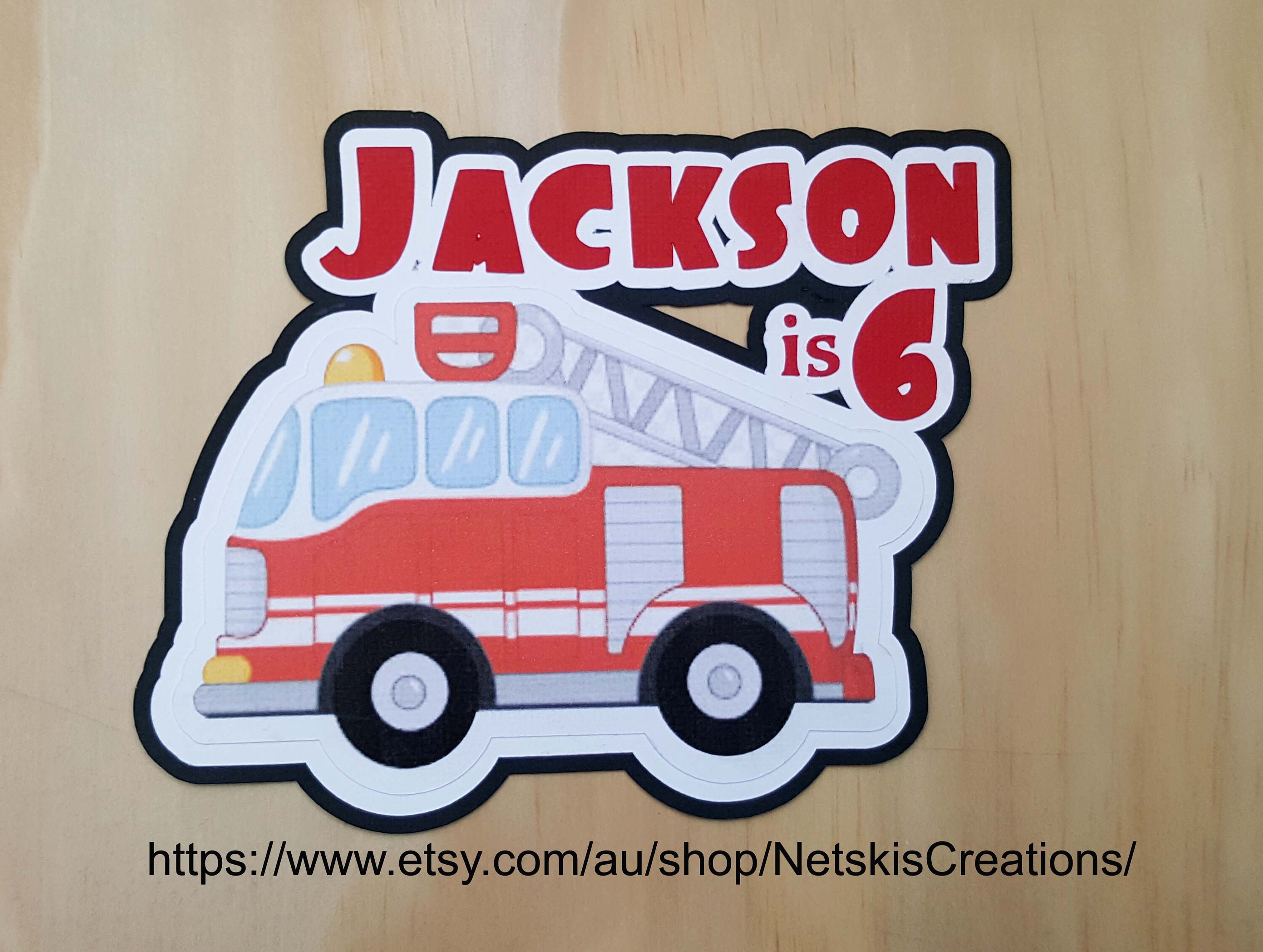Custom Cake Topper Fire Engine | Etsy