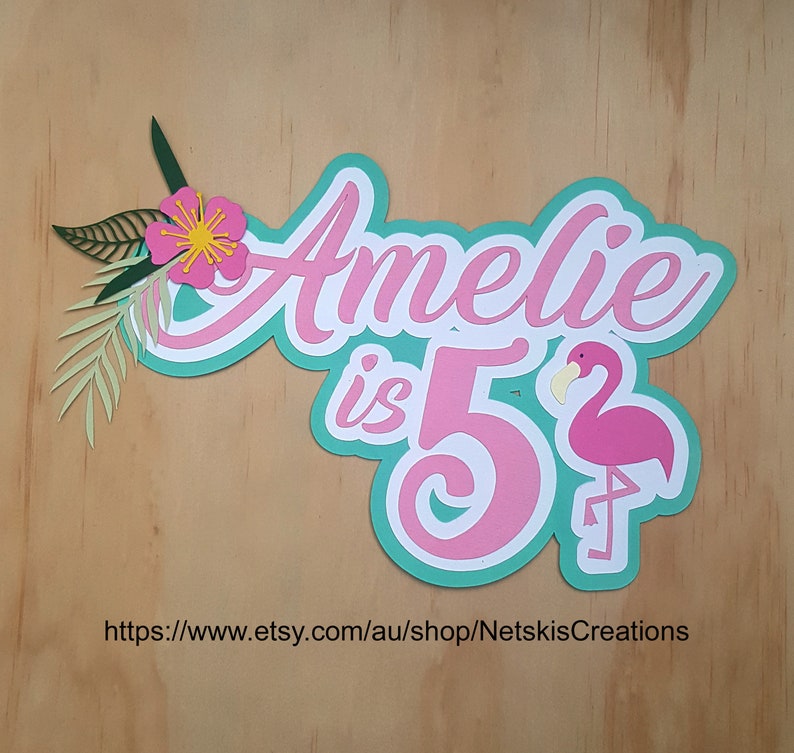 Birthday Cake Topper - Hawaiian/tropical Theme - Etsy