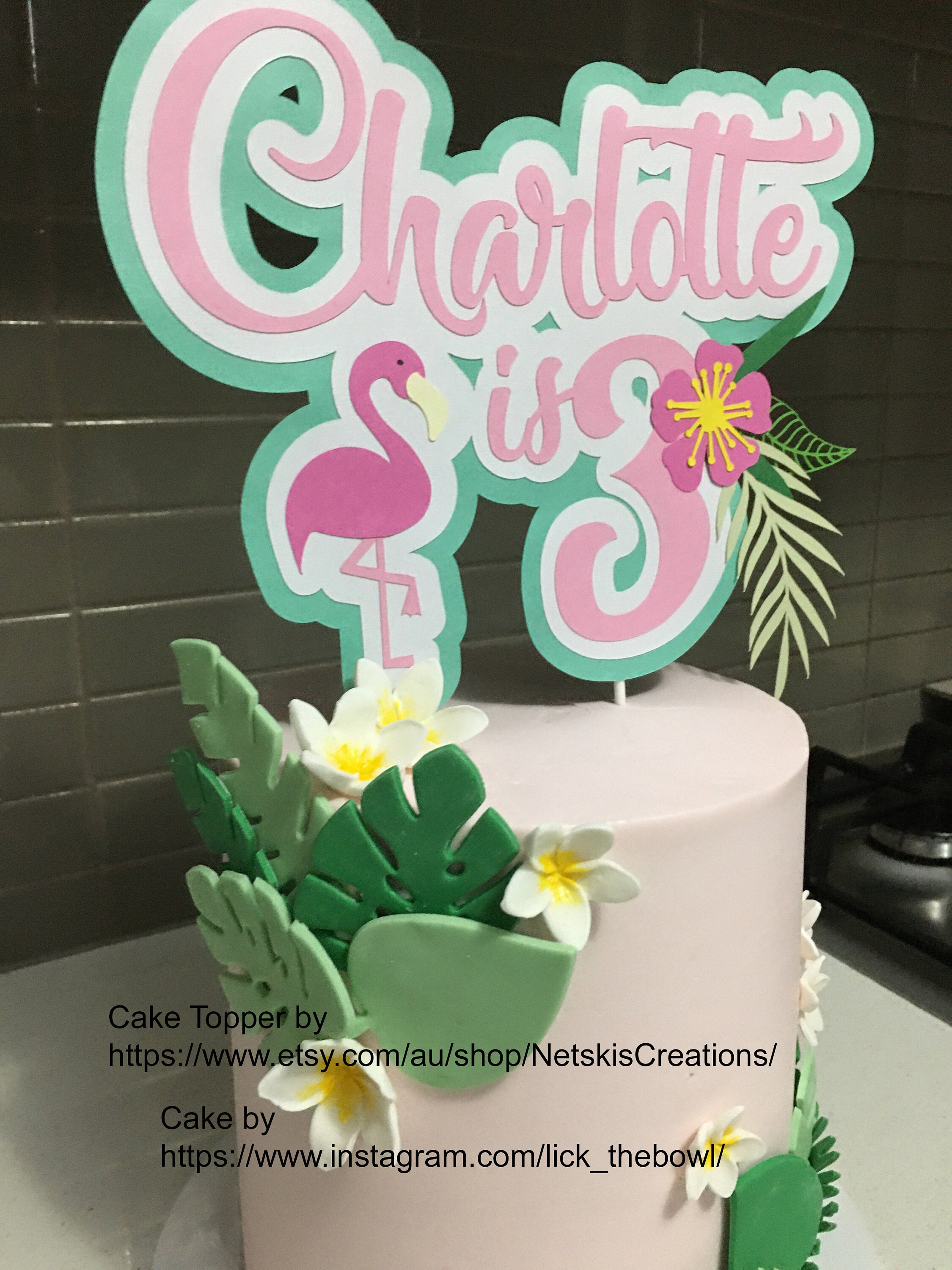 Birthday Cake Topper - Hawaiian/tropical Theme - Etsy Australia