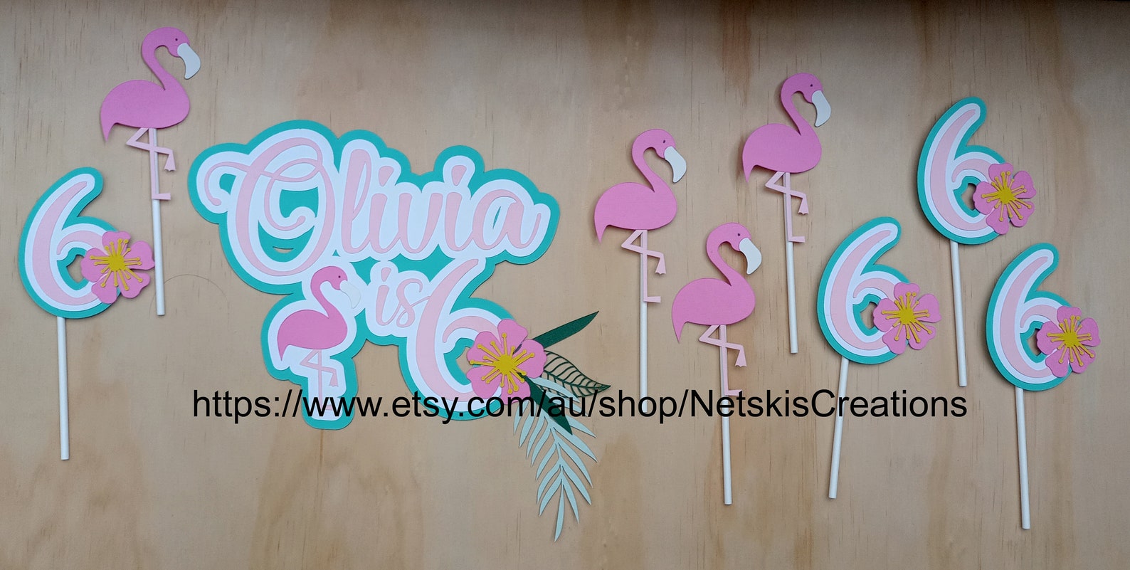 Birthday Cake Topper Hawaiian/Tropical theme | Etsy