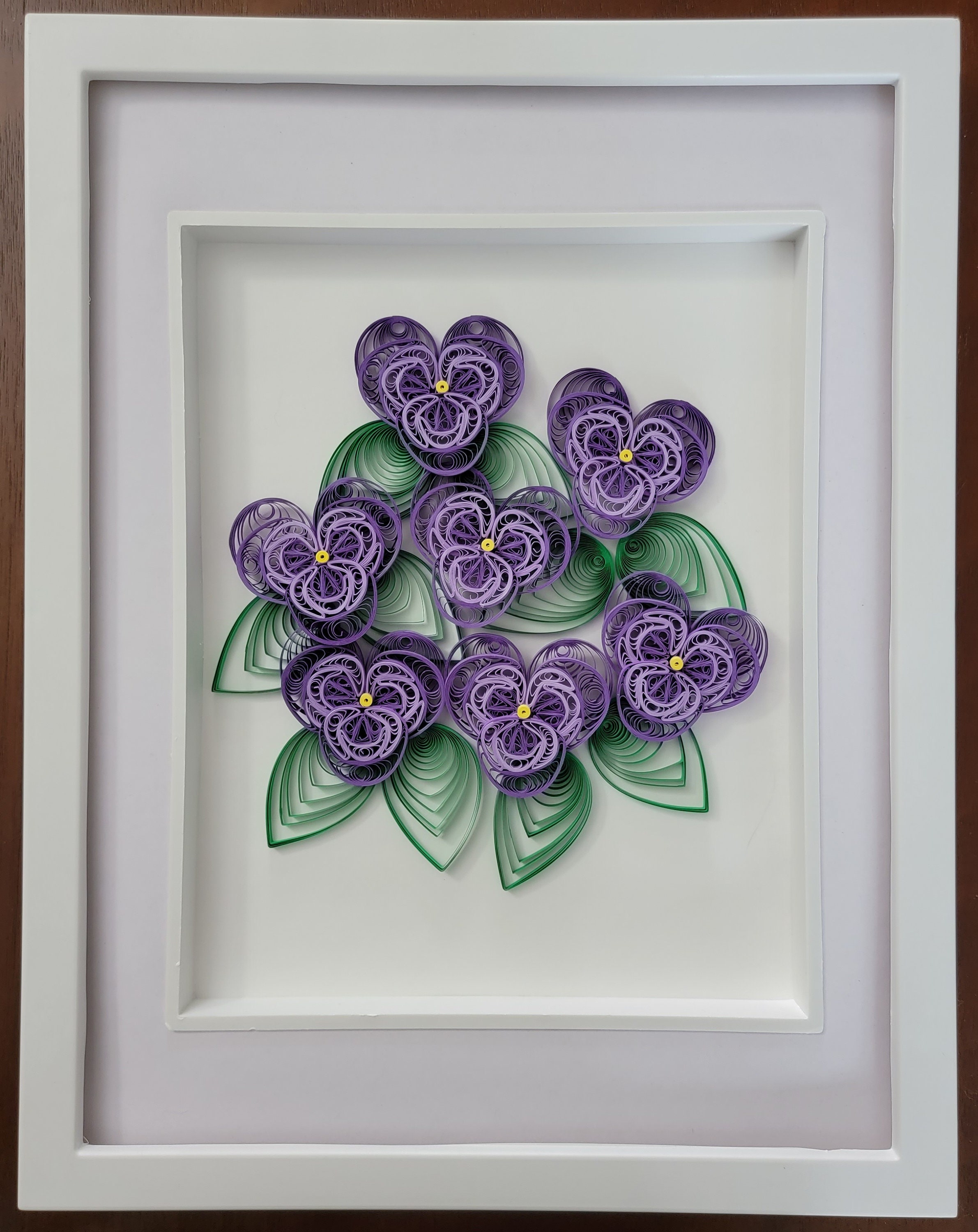 Quilled Pansies in Large Frame - Etsy