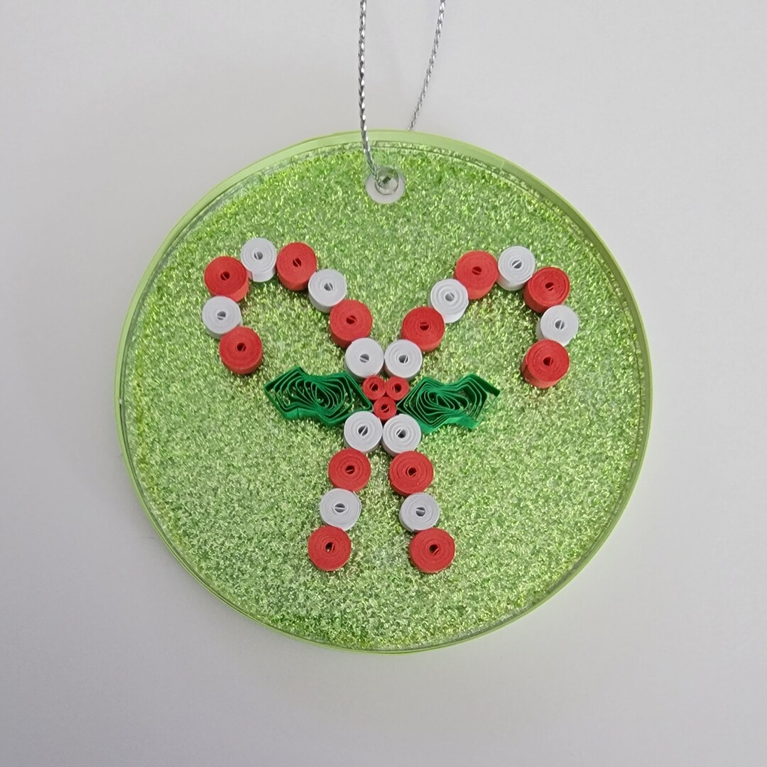 Quilled Candy Canes on Acrylic Ornament - Etsy